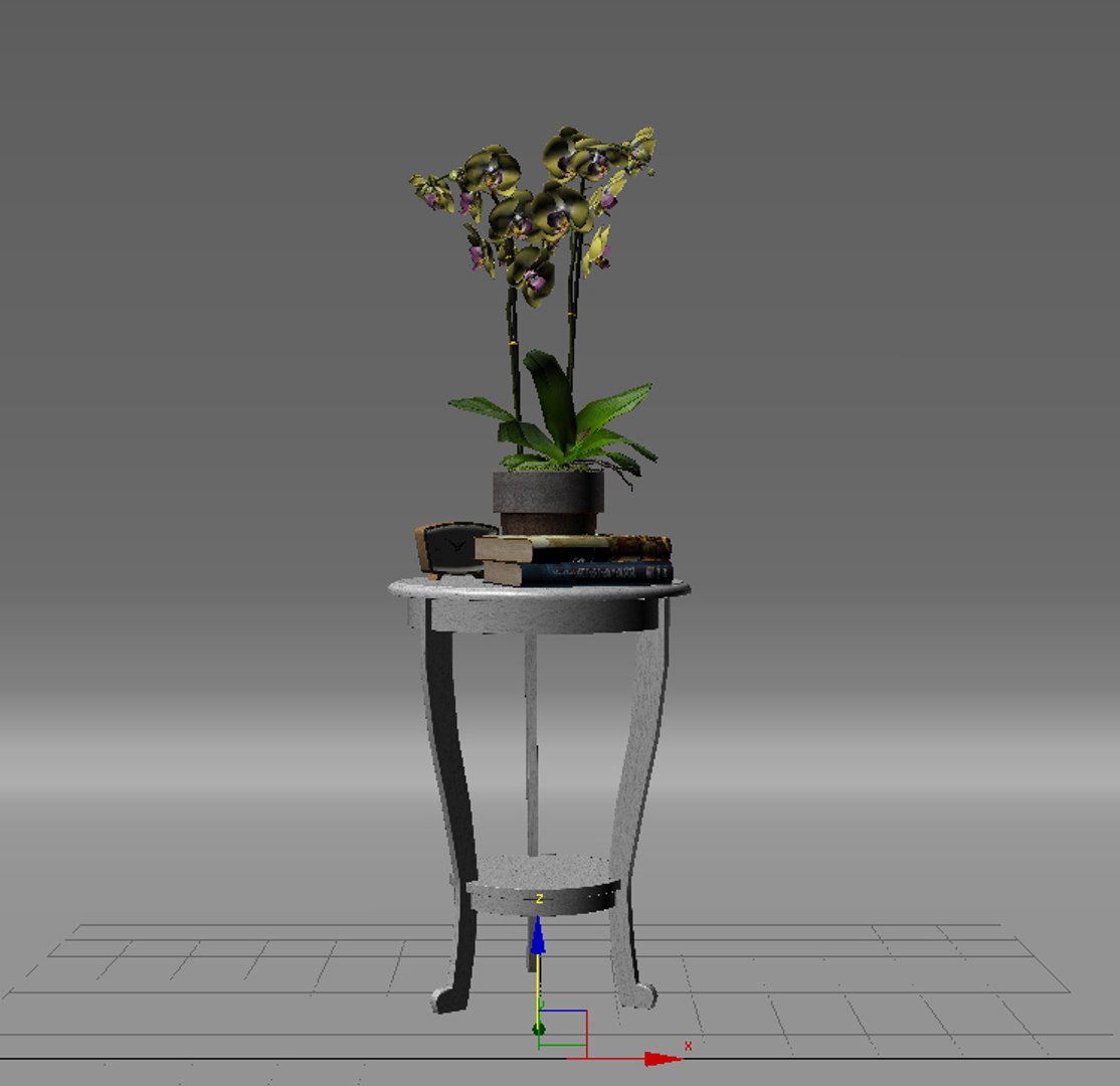 Sidetable 01 Set 3d Model