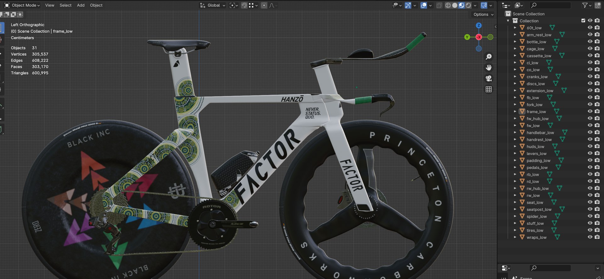 Factor Hanzo Time Trial Bike 3D Model - TurboSquid 2208749