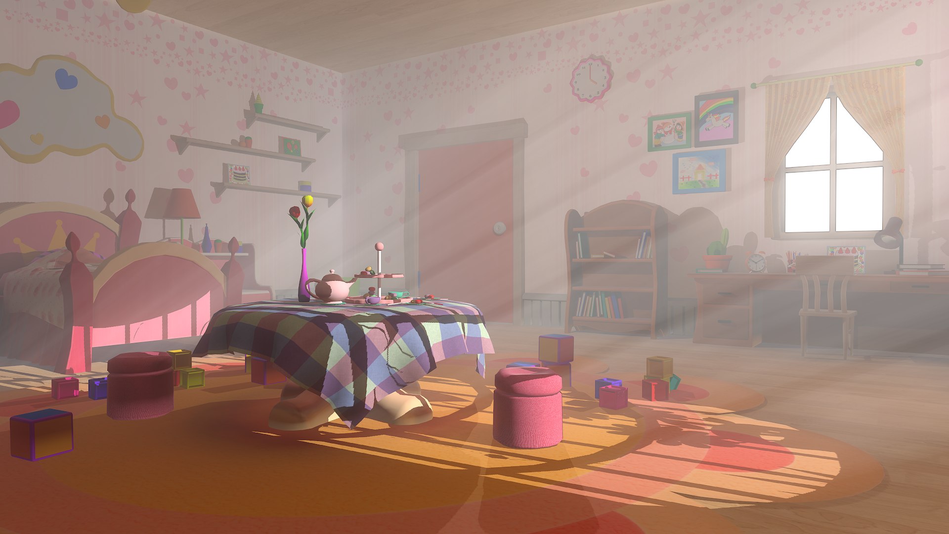 3D Bedroom 03 Cartoon - - TurboSquid 1387291