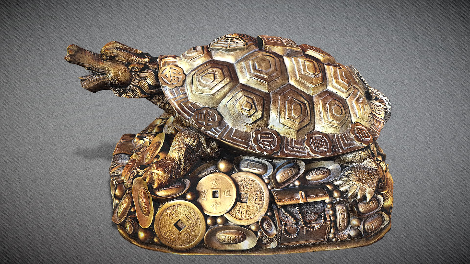 Feng Shui Dragon Turtle 3D Model - TurboSquid 2149768