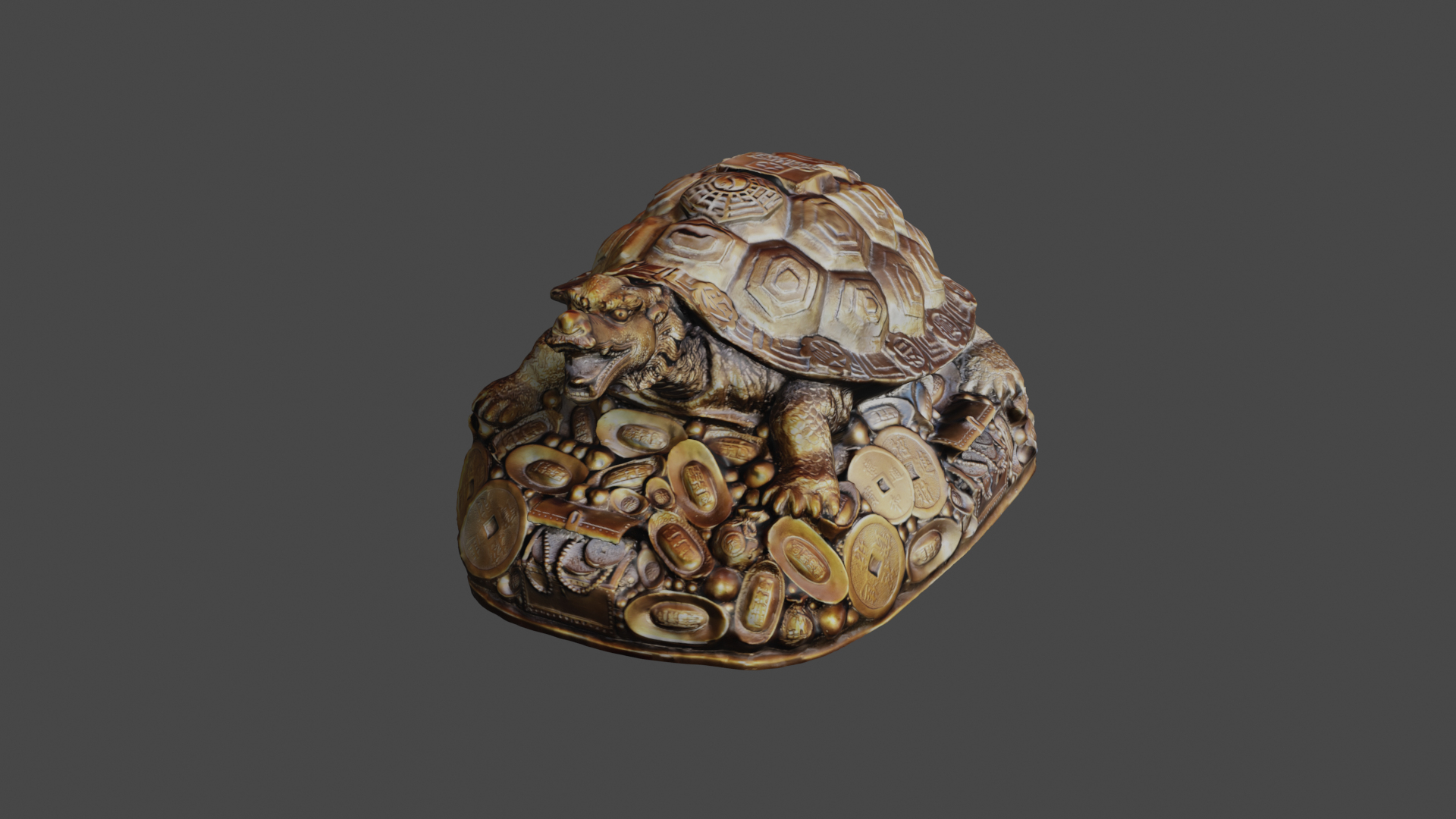 Feng Shui Dragon Turtle 3D Model - TurboSquid 2149768