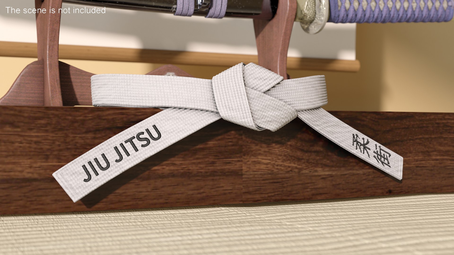 3D Model Waist Jiu Jitsu White Belt Obi - TurboSquid 2135042