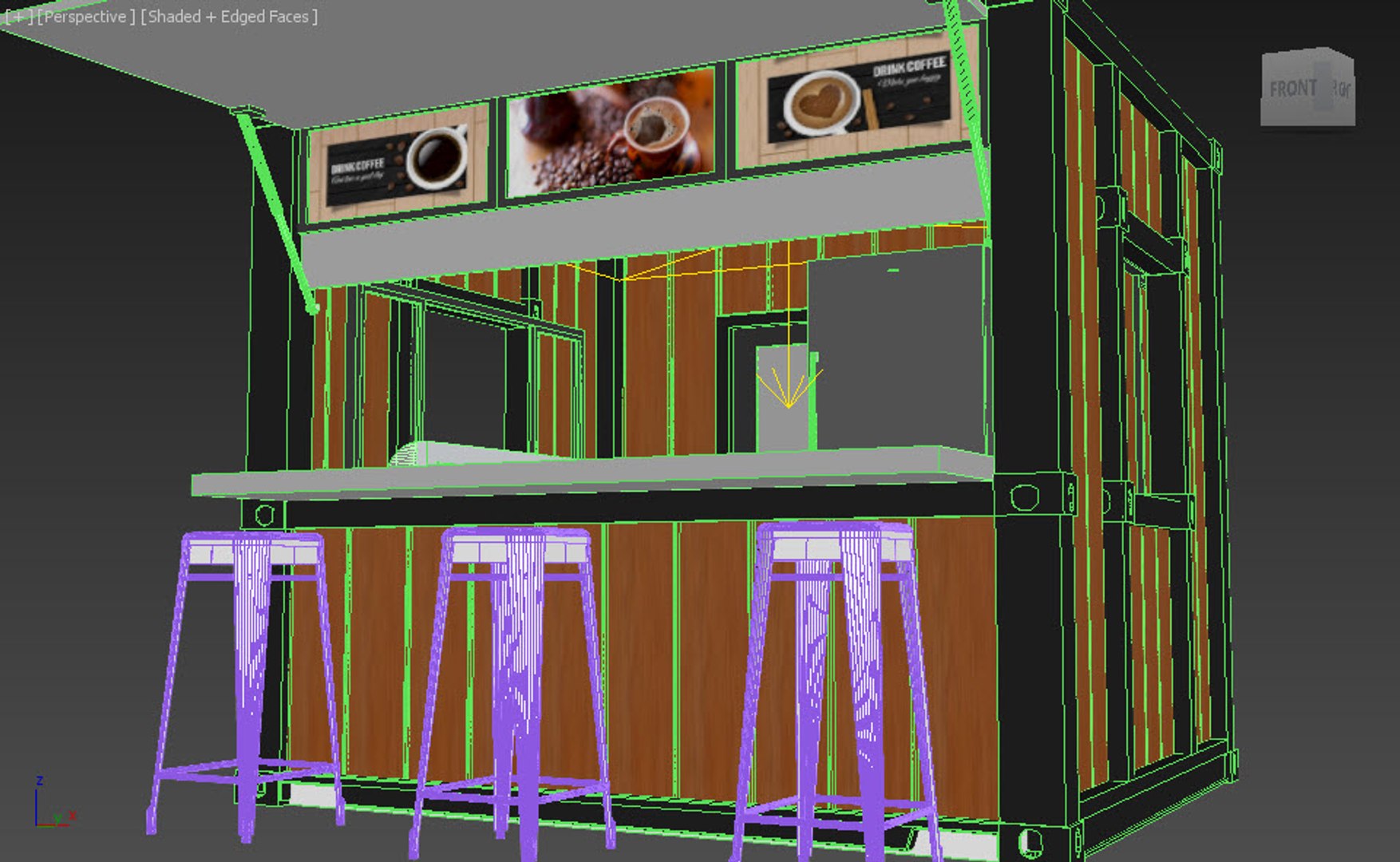 3D Container Coffee Kiosk Model - TurboSquid 1248456