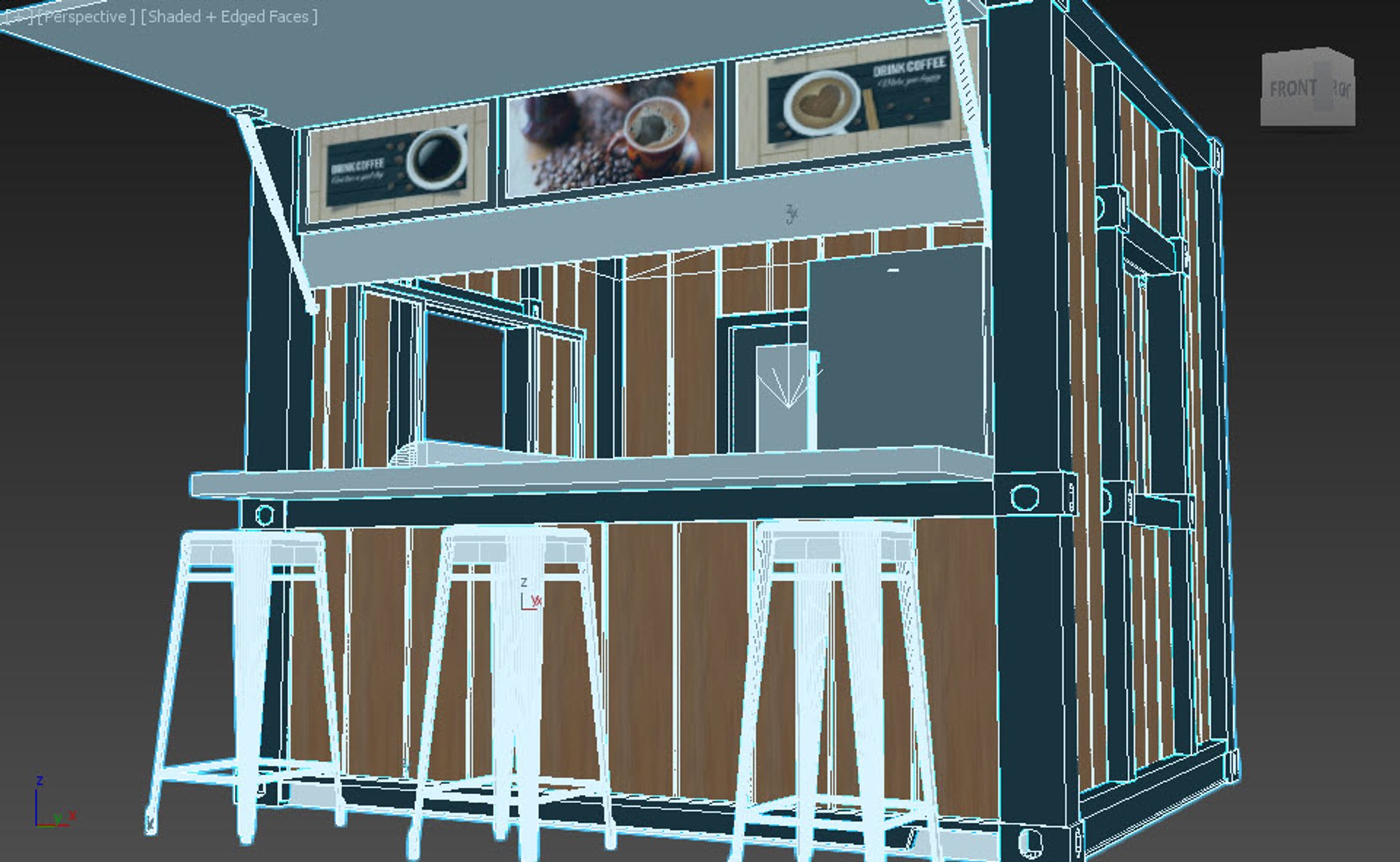 3D Container Coffee Kiosk Model - TurboSquid 1248456