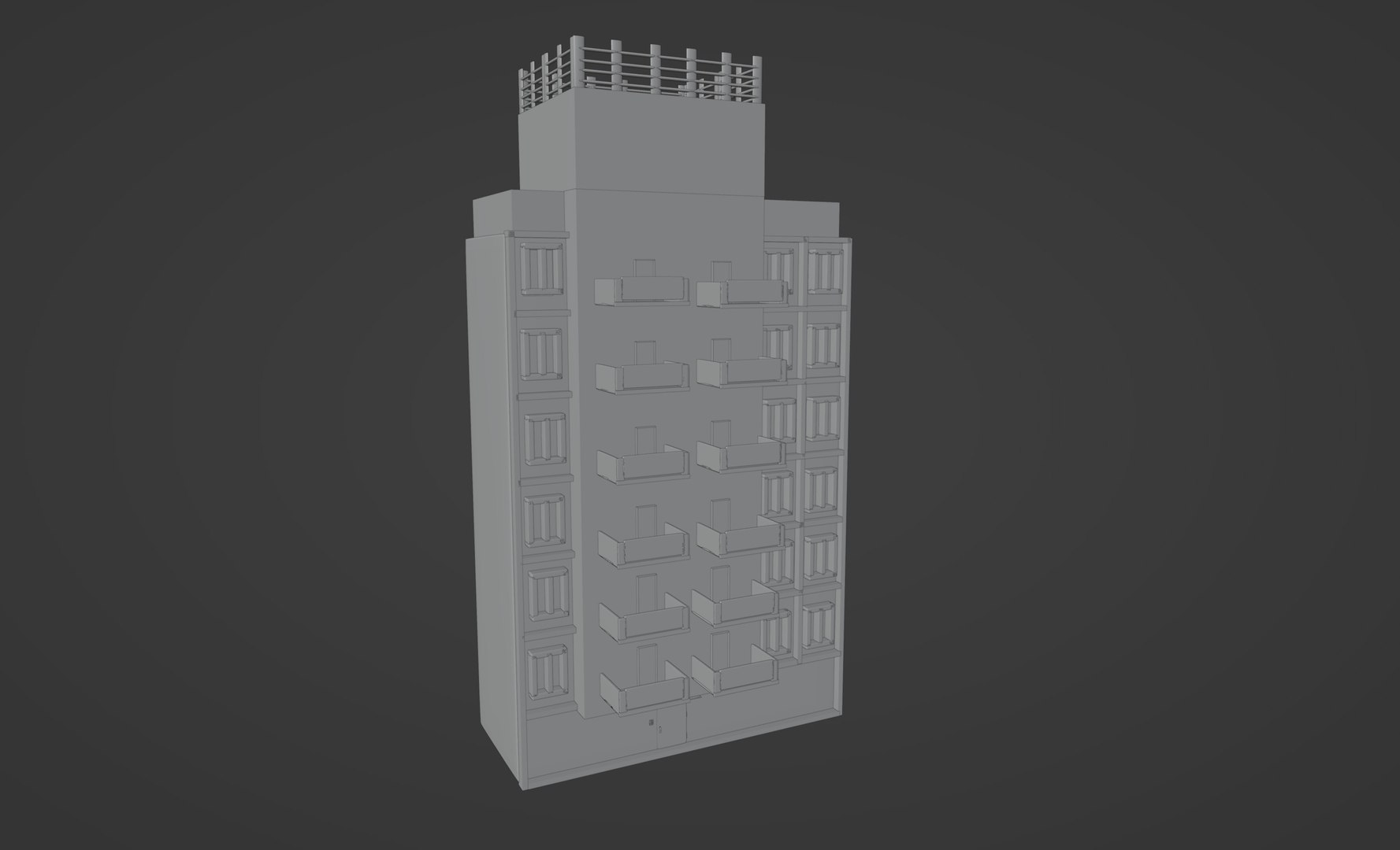 3D Monolithic Multi-storey Building - TurboSquid 1954435