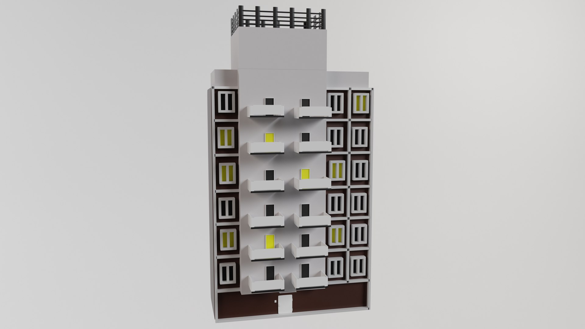 3D Monolithic Multi-storey Building - TurboSquid 1954435