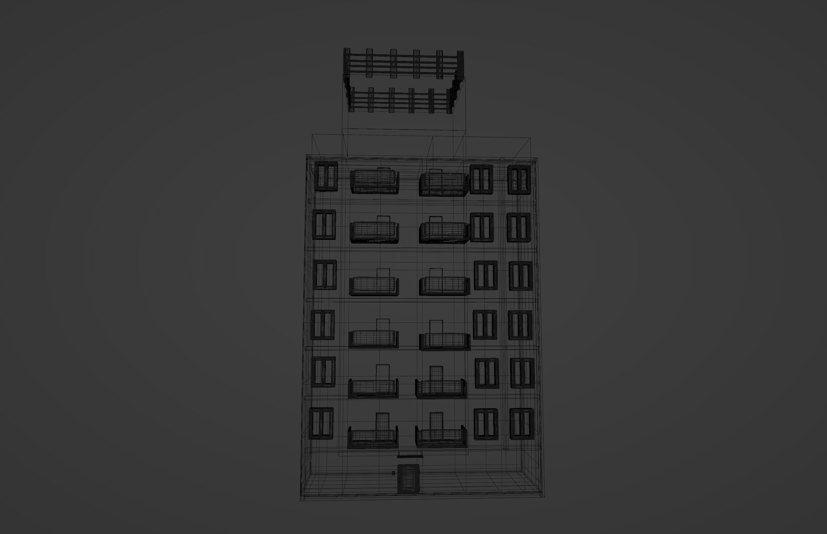 3D Monolithic multi-storey building - TurboSquid 1954435