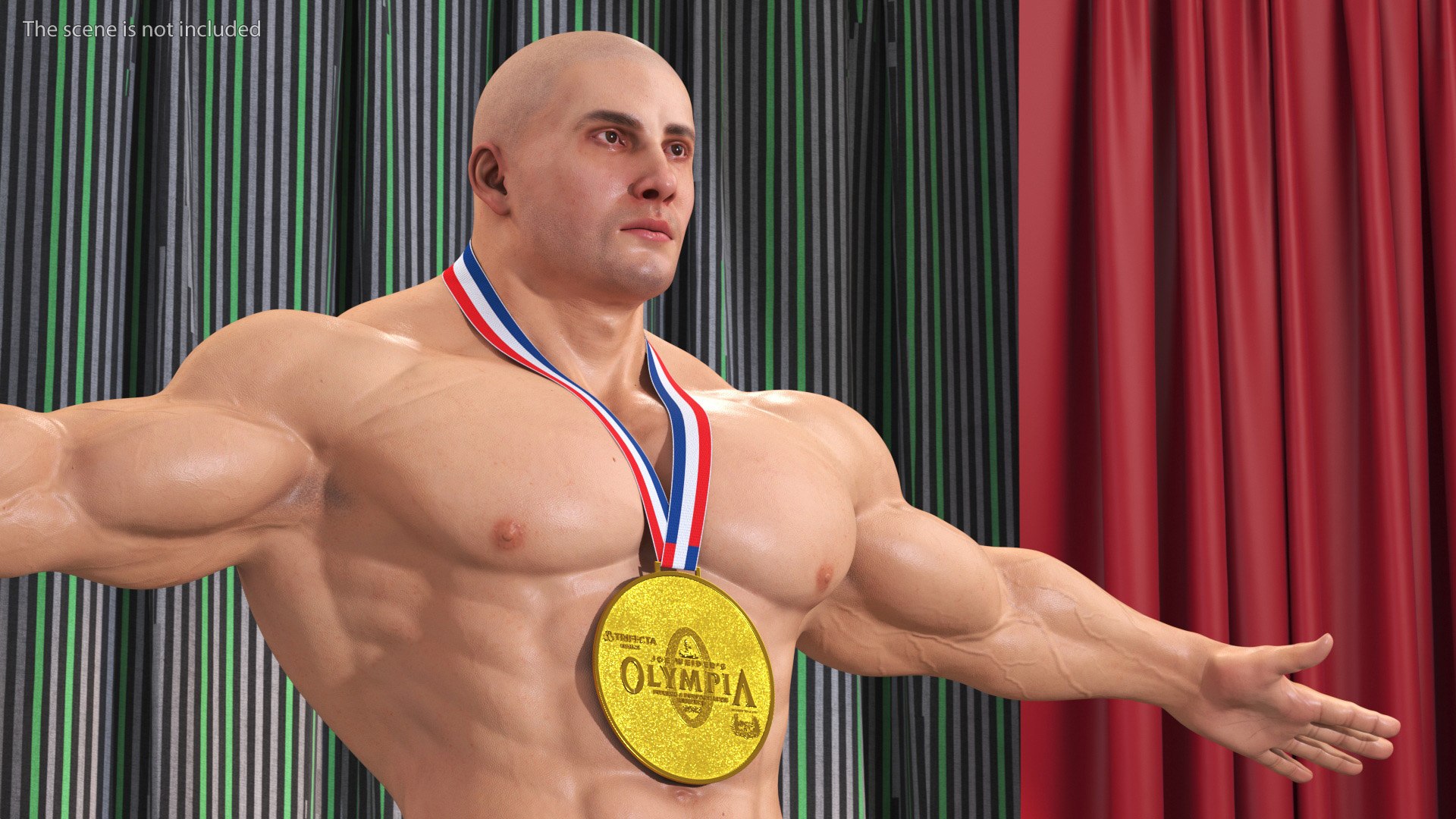 3D Muscular Bodybuilder Athlete Man Rigged for Maya - TurboSquid 2060302