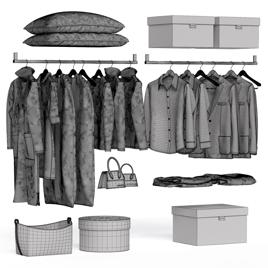 Set Of Clothes For Wardrobe Model - TurboSquid 2195399