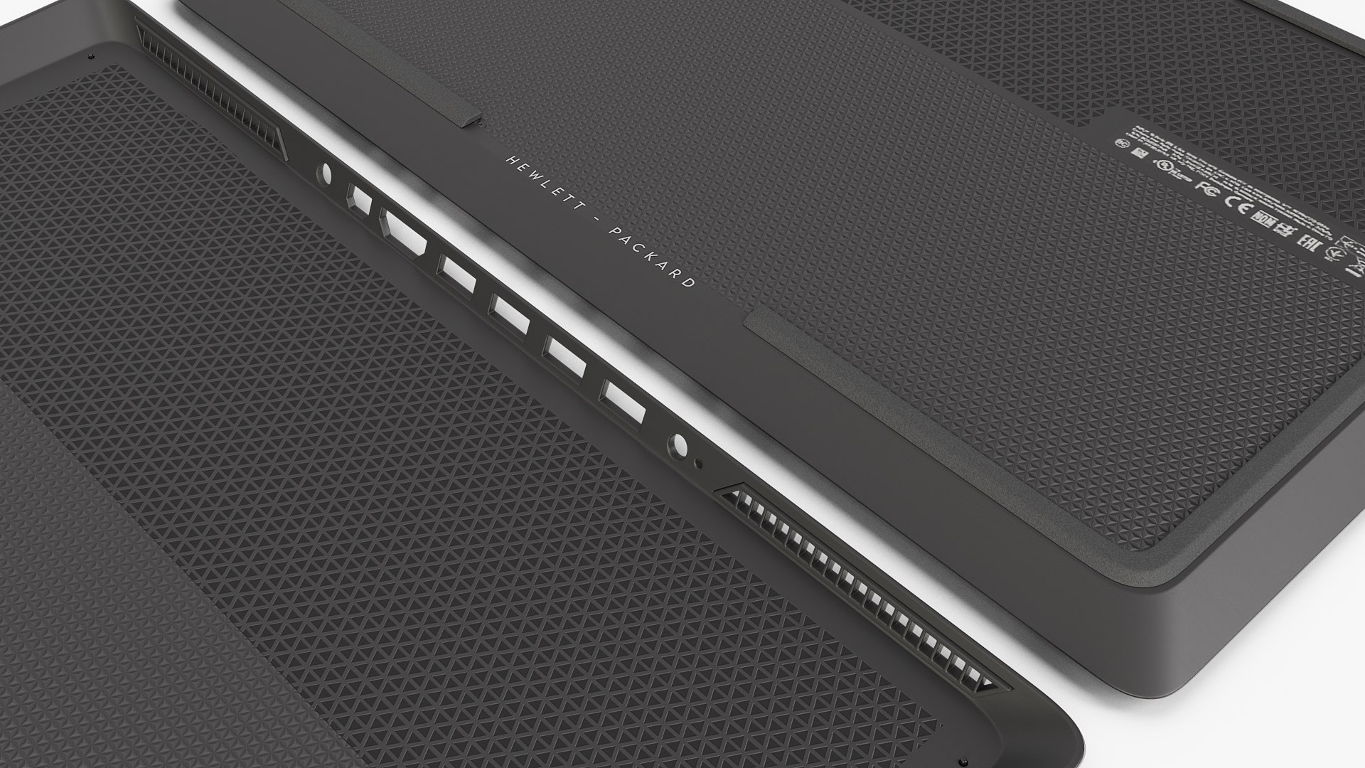 HP Omen 15 Bottom Cover Panel Black 3D Model - TurboSquid 2470624