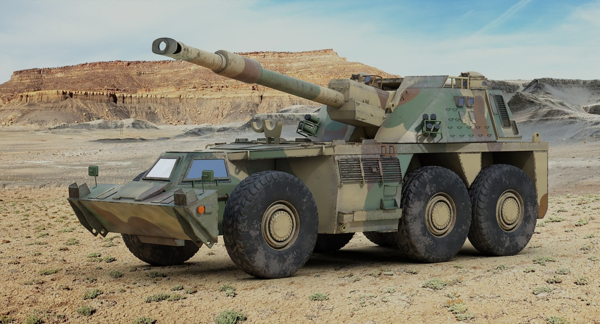 south africa g6 rhino 3d model