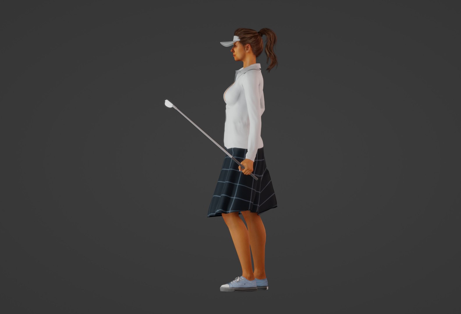 3D Girl With A Golf Club - TurboSquid 1980729
