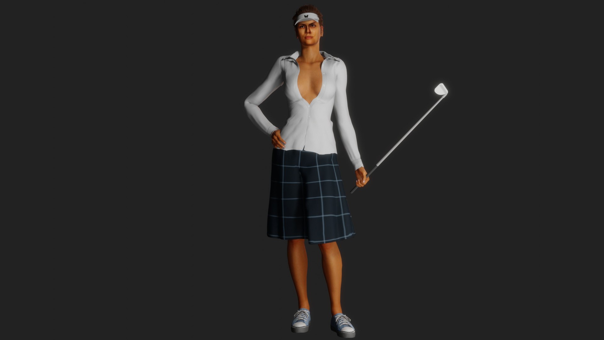 3D Girl With A Golf Club - TurboSquid 1980729