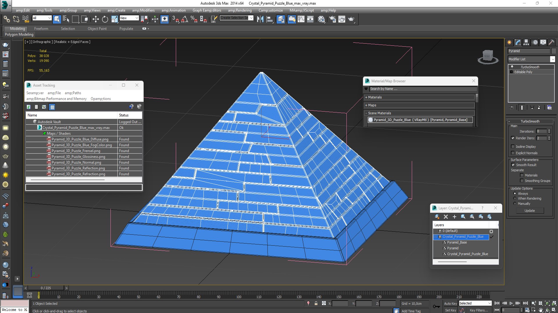 Crystal Pyramid Puzzle Blue 3D - TurboSquid 2177337