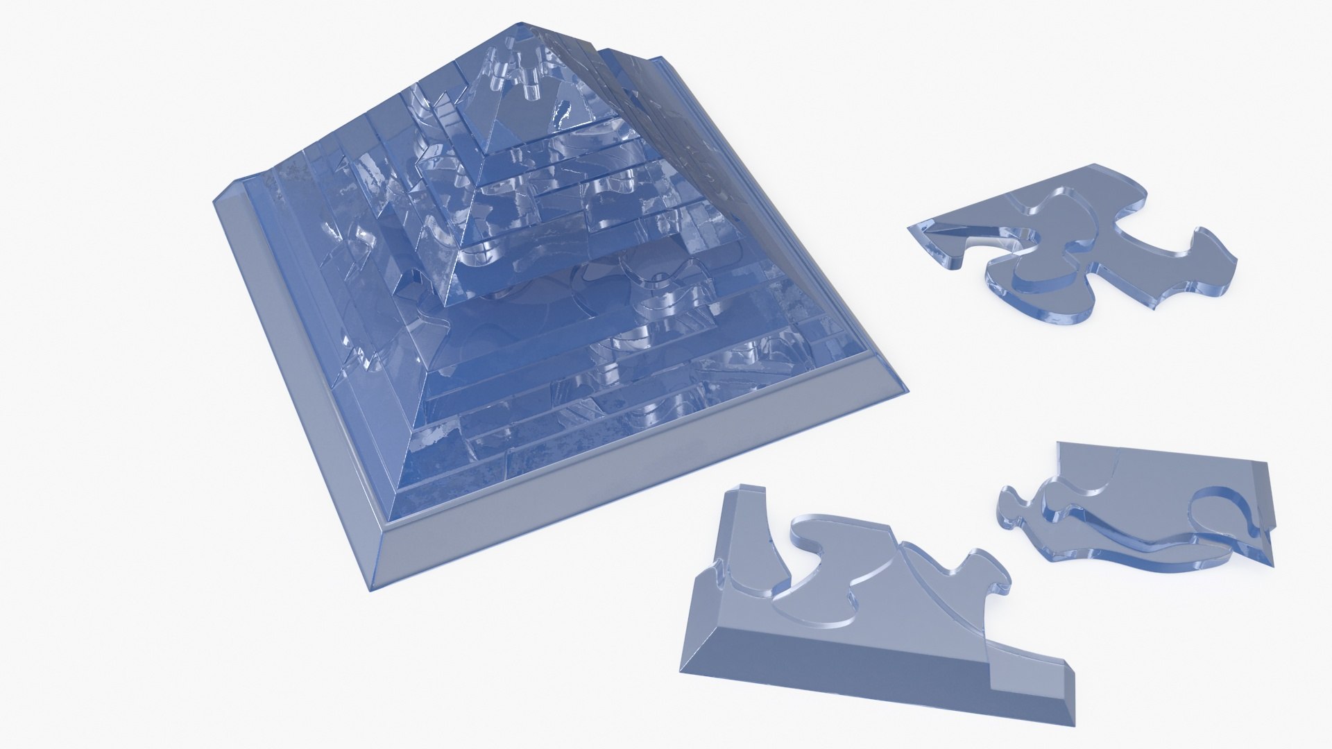 Crystal Pyramid Puzzle Blue 3D - TurboSquid 2177337