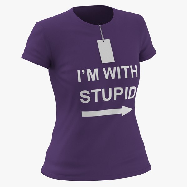 어리석은 01 태그 퍼플 임과 함께 착용 여성 크루 넥 3D 모델 - TurboSquid 1738418