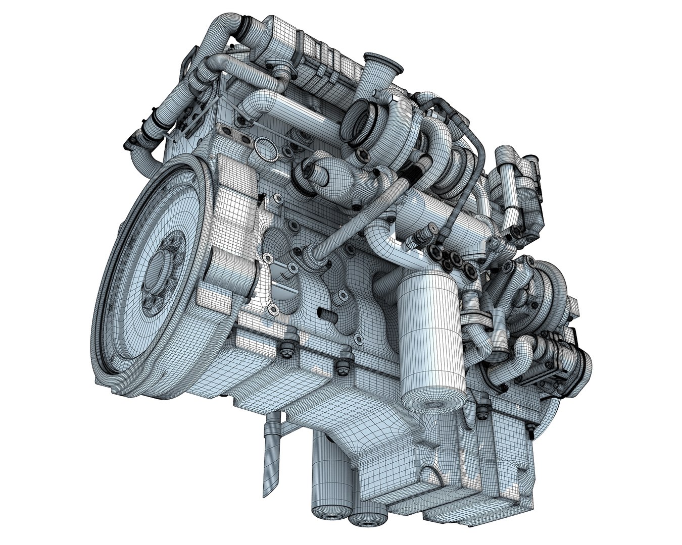 Industrial diesel engine 3D model - TurboSquid 1302509