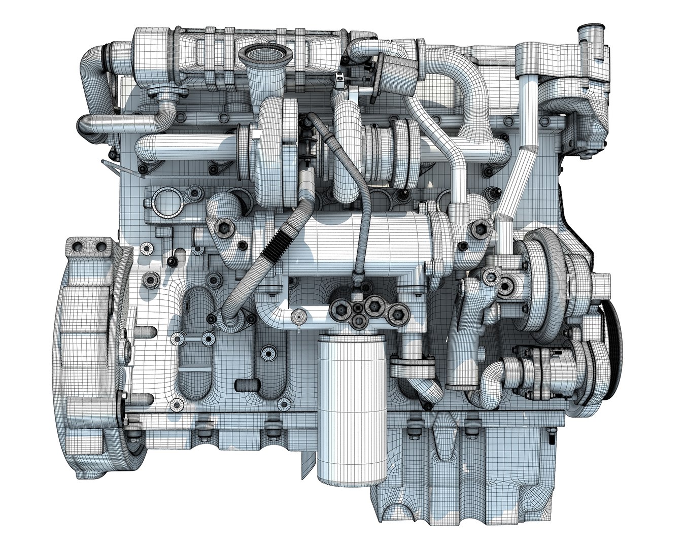 Industrial diesel engine 3D model - TurboSquid 1302509