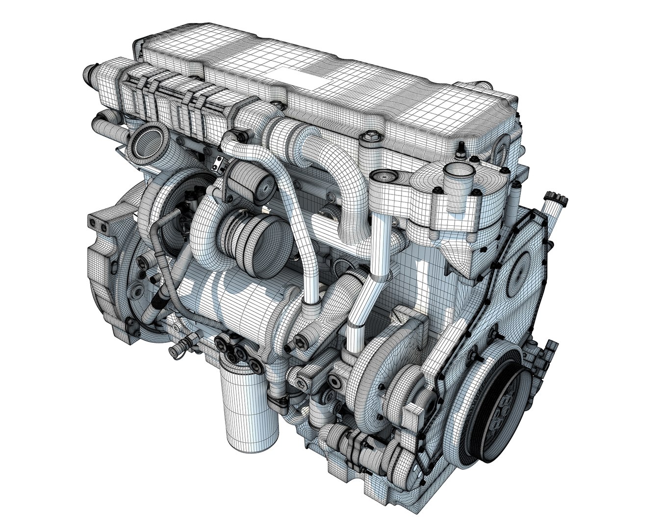 Industrial diesel engine 3D model - TurboSquid 1302509