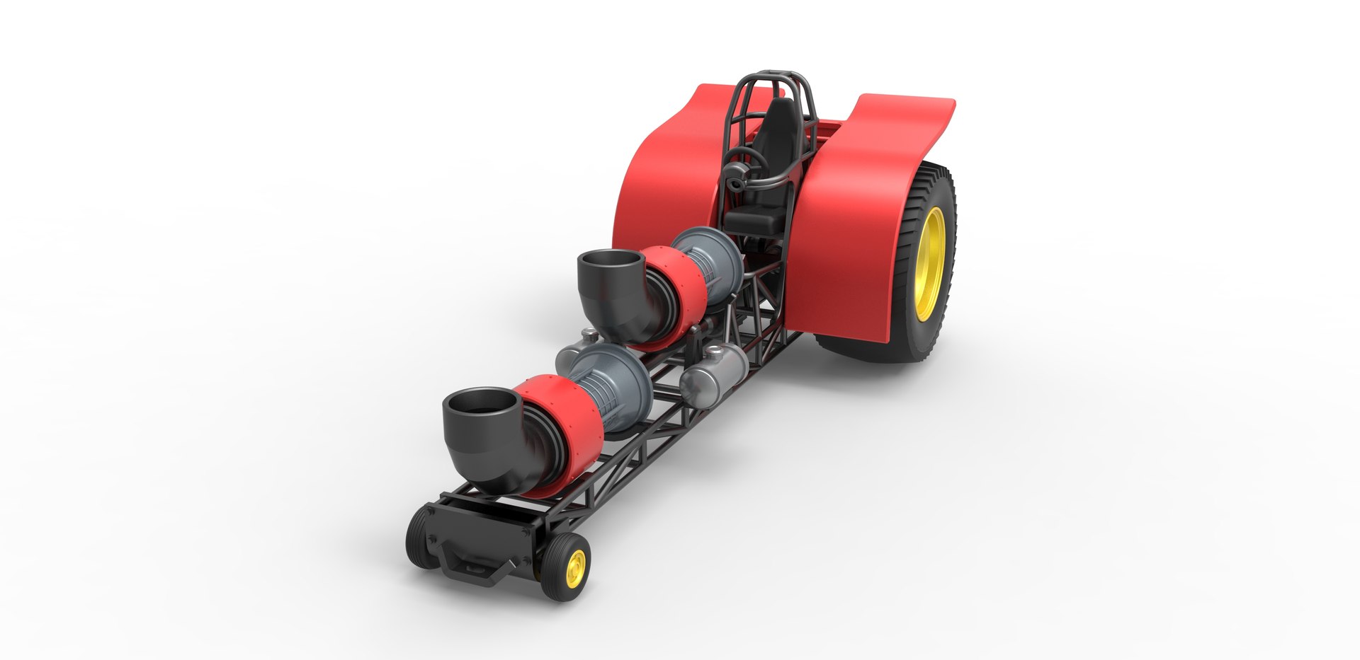 Diecast Pulling Tractor With 2 Jet Engines Version 2 Scale 1 To 25 3D ...