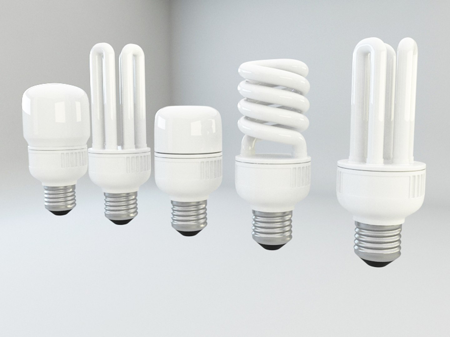 Energy Efficient Cfl Light Bulbs 3d Model