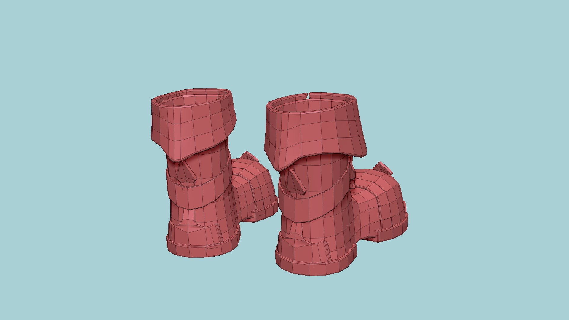 3D Medieval Boots A01 Full Black - Fantasy Character Design Model ...