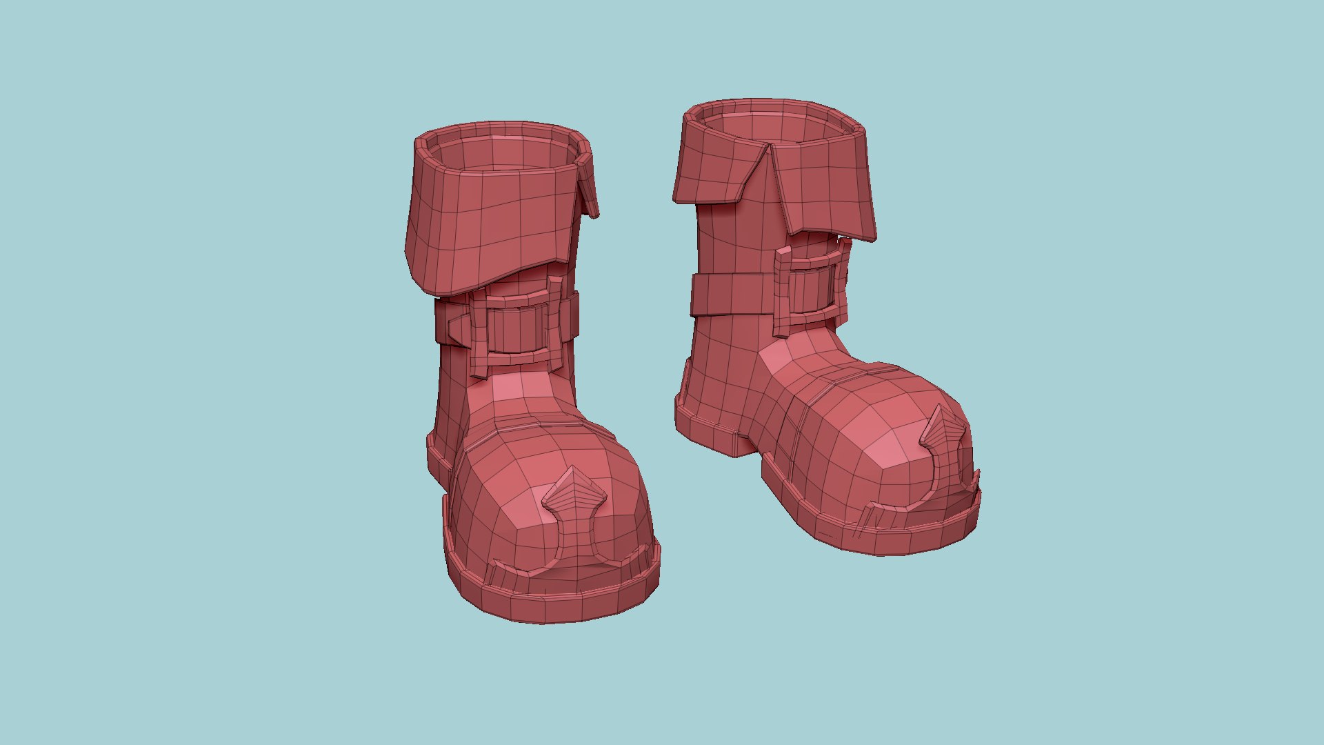 3D Medieval Boots A01 Full Black - Fantasy Character Design Model ...