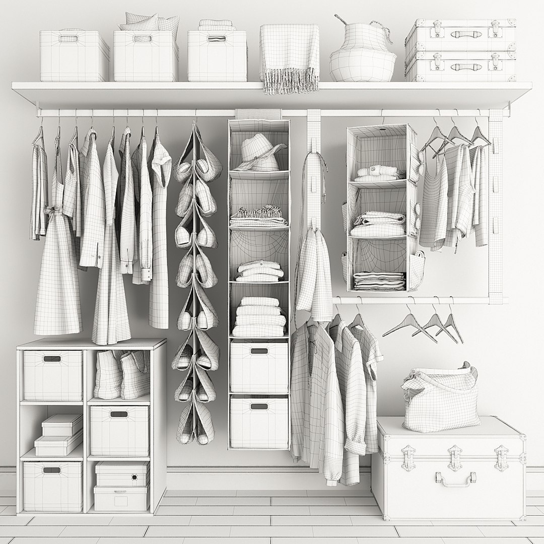 3D Clothing Wardrobe Model - TurboSquid 1475598