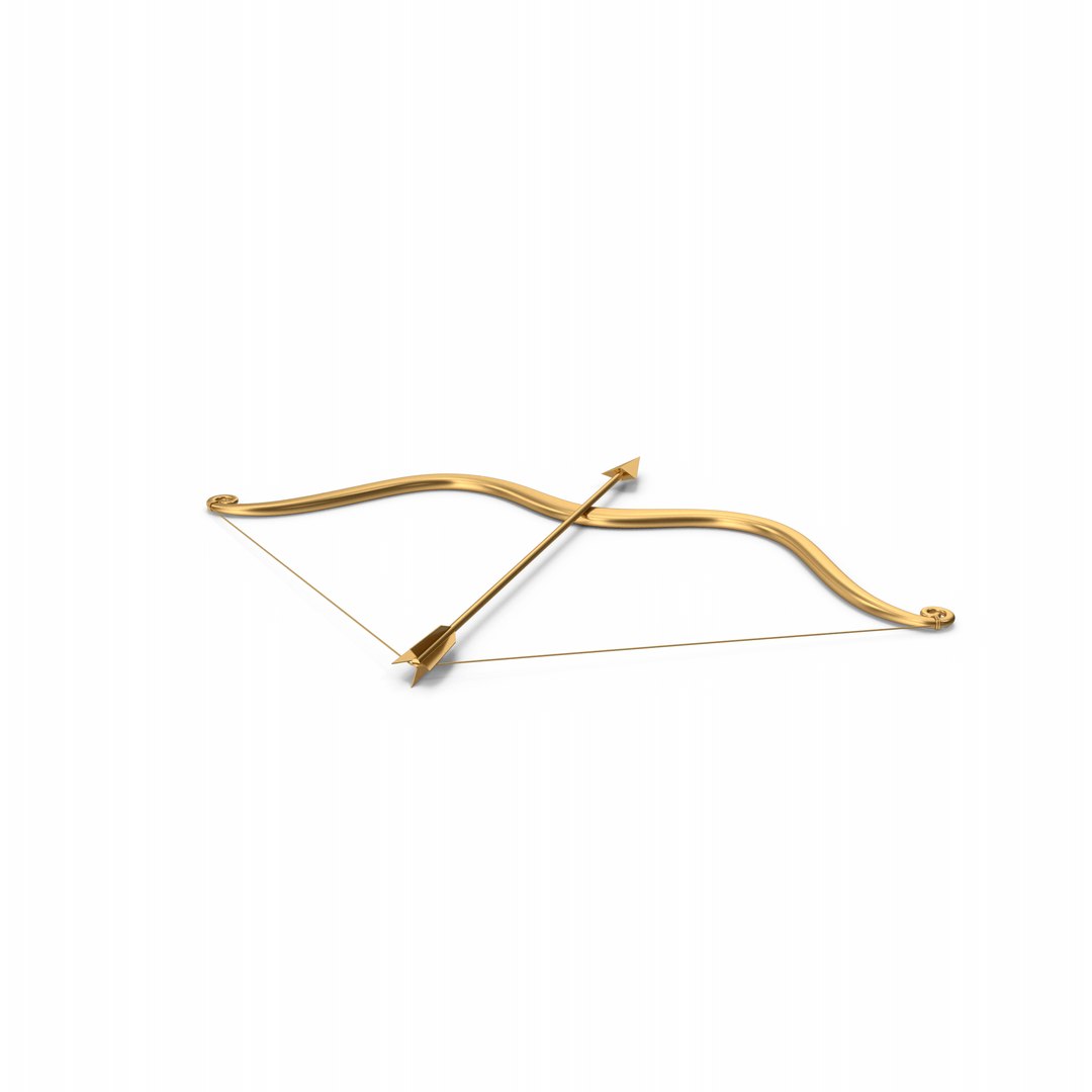 3D Gold Arrow And Bow - TurboSquid 2291368