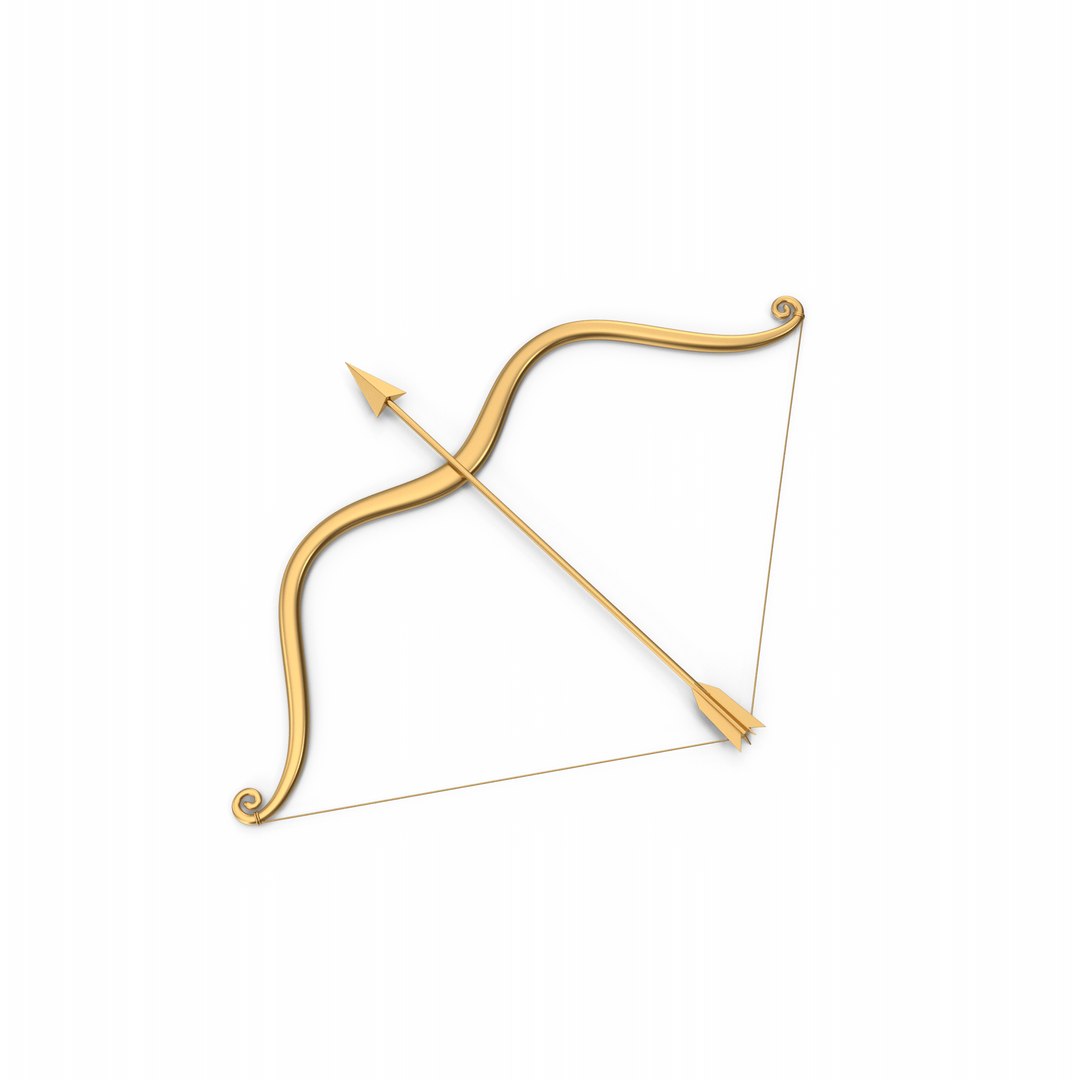 3D Gold Arrow And Bow - TurboSquid 2291368