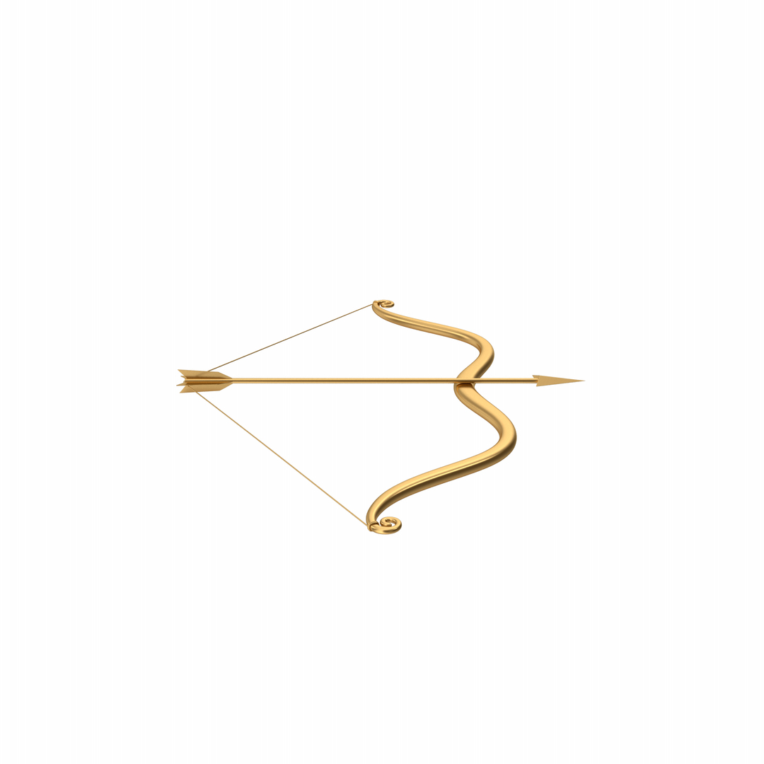 3D Gold Arrow And Bow - TurboSquid 2291368