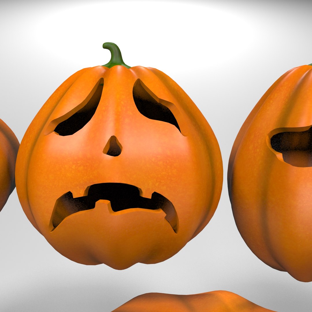 3D halloween pumpkins emoji set - TurboSquid 1446251