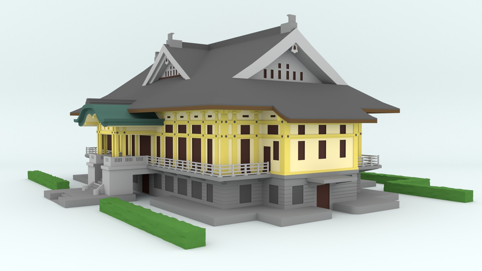 3D cartoon taiwan historic site model - TurboSquid 1670594