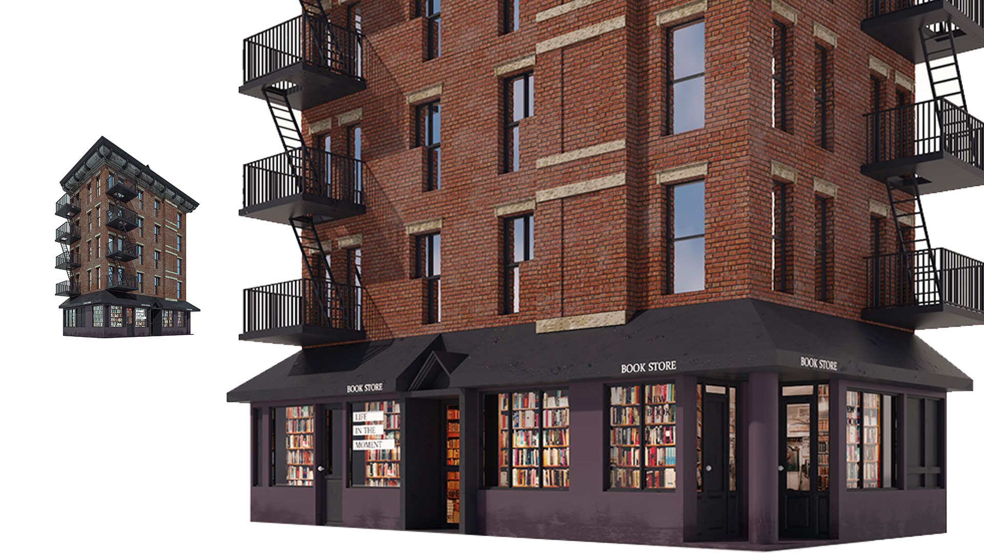 Book Selling Building 3D - TurboSquid 1993021