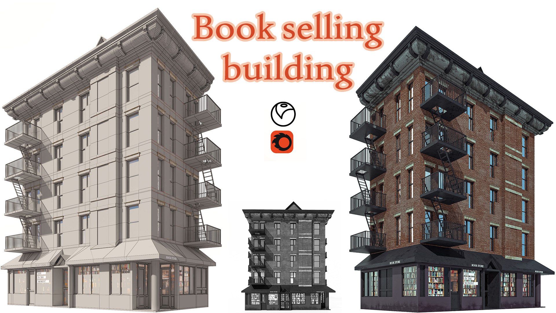 Book Selling Building 3D - TurboSquid 1993021