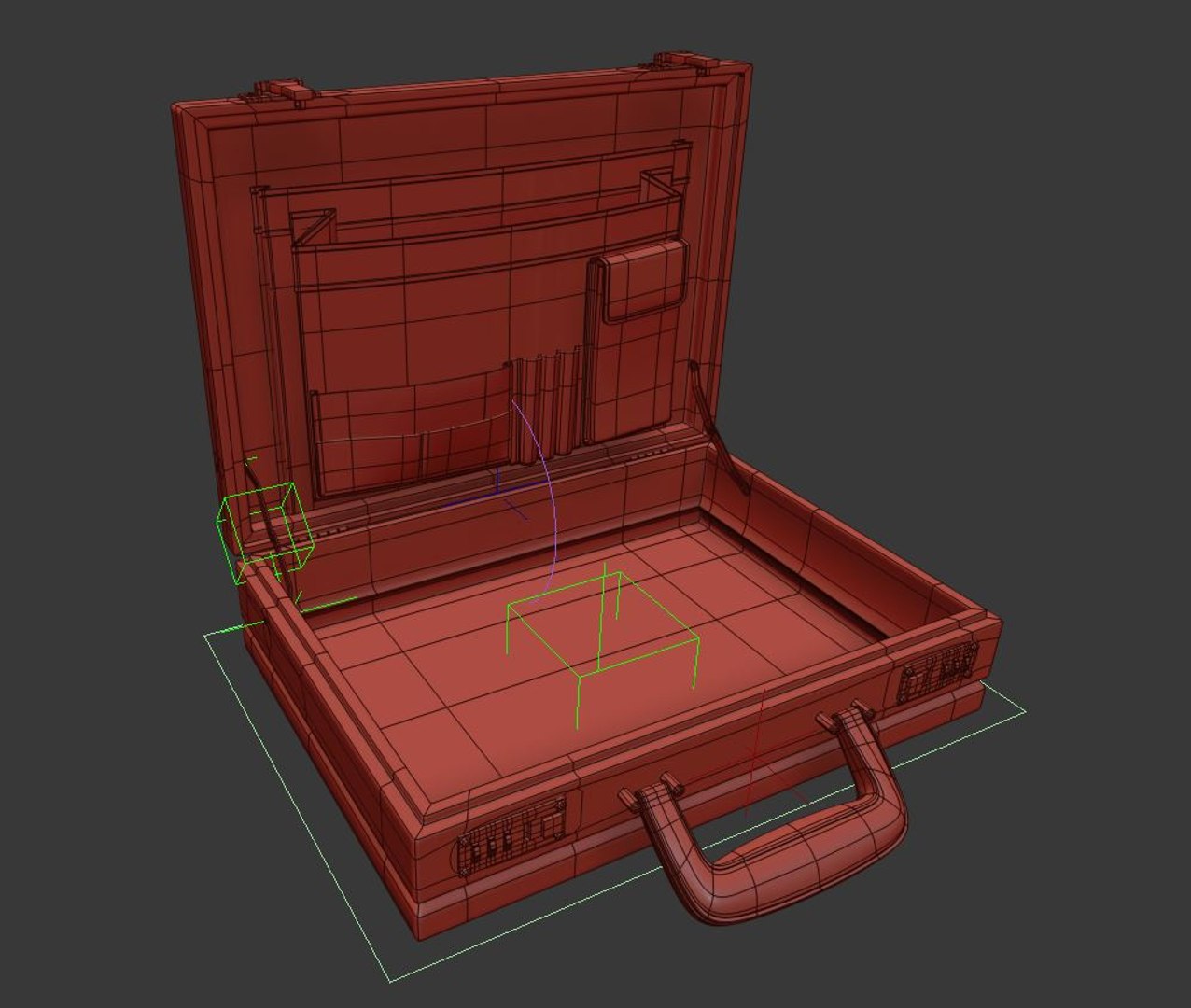 3d model leather attach briefcase case