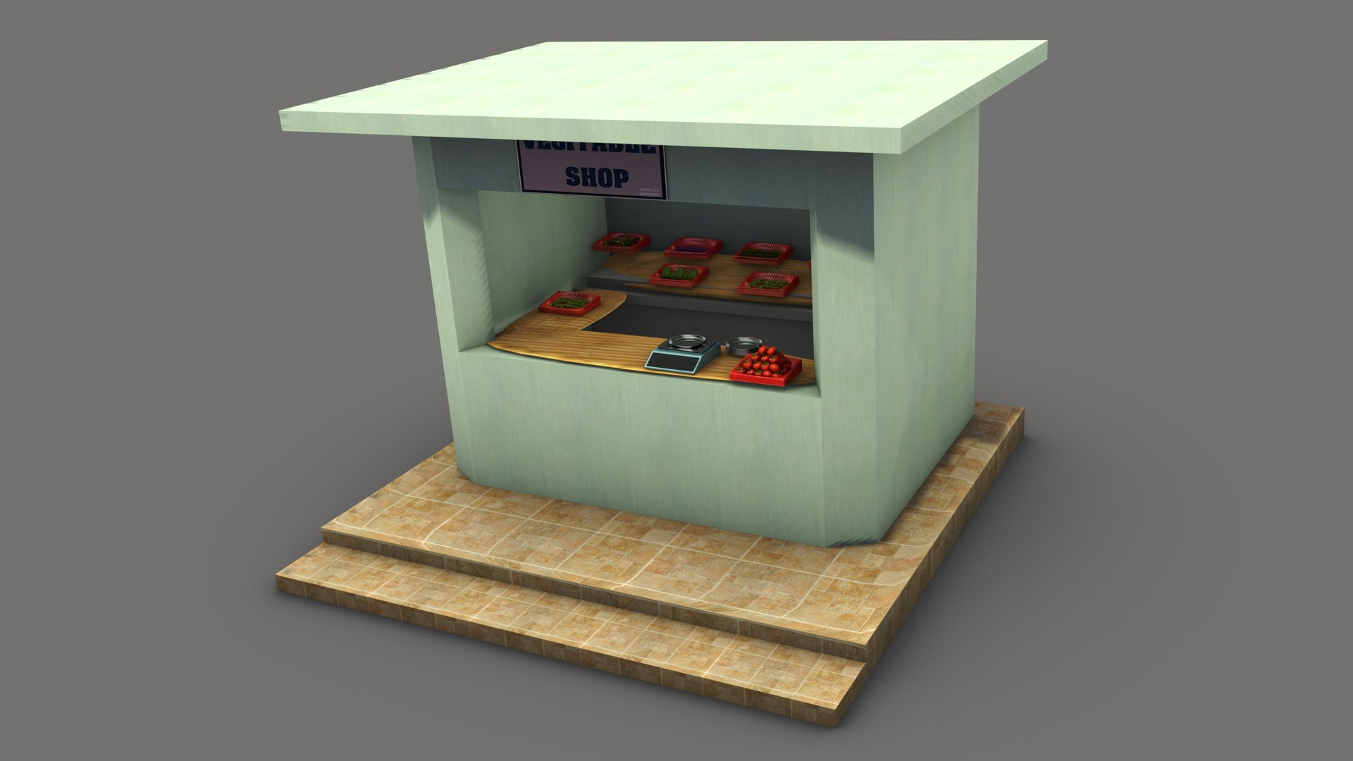 3D Model Vegetable Shop - TurboSquid 1787487