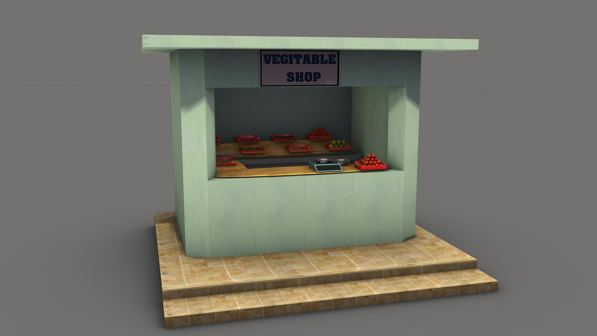 3D Model Vegetable Shop - TurboSquid 1787487