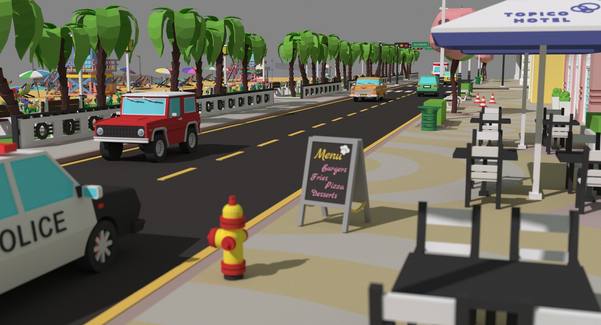 3d Model Of City Beach