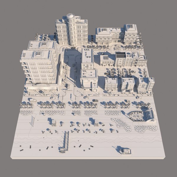 3d model of city beach