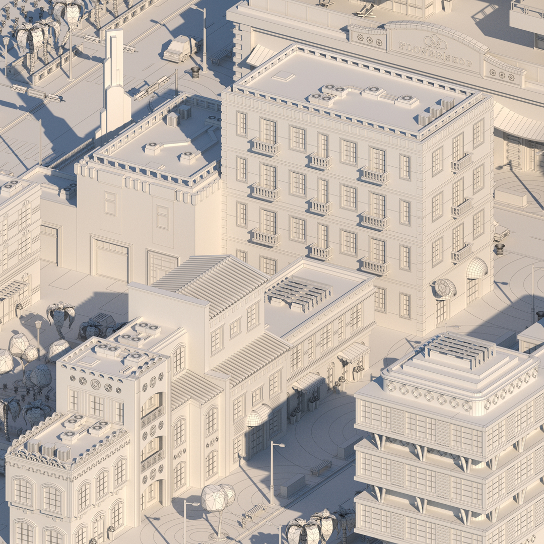 3d model of city beach