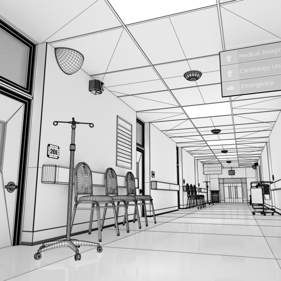 3d Model Hospital Hallway