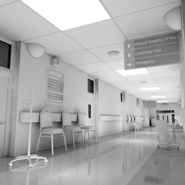3d model hospital hallway