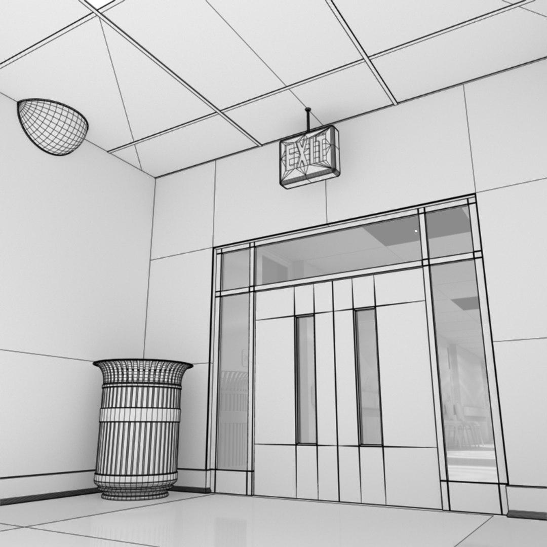 3d Model Hospital Hallway
