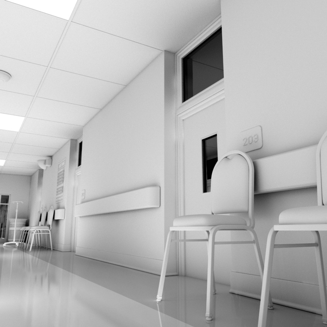 3d Model Hospital Hallway