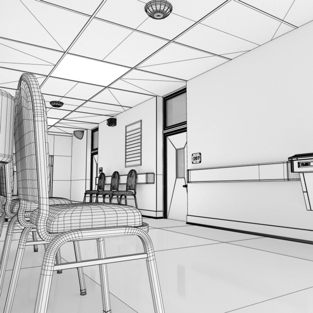 3d Model Hospital Hallway
