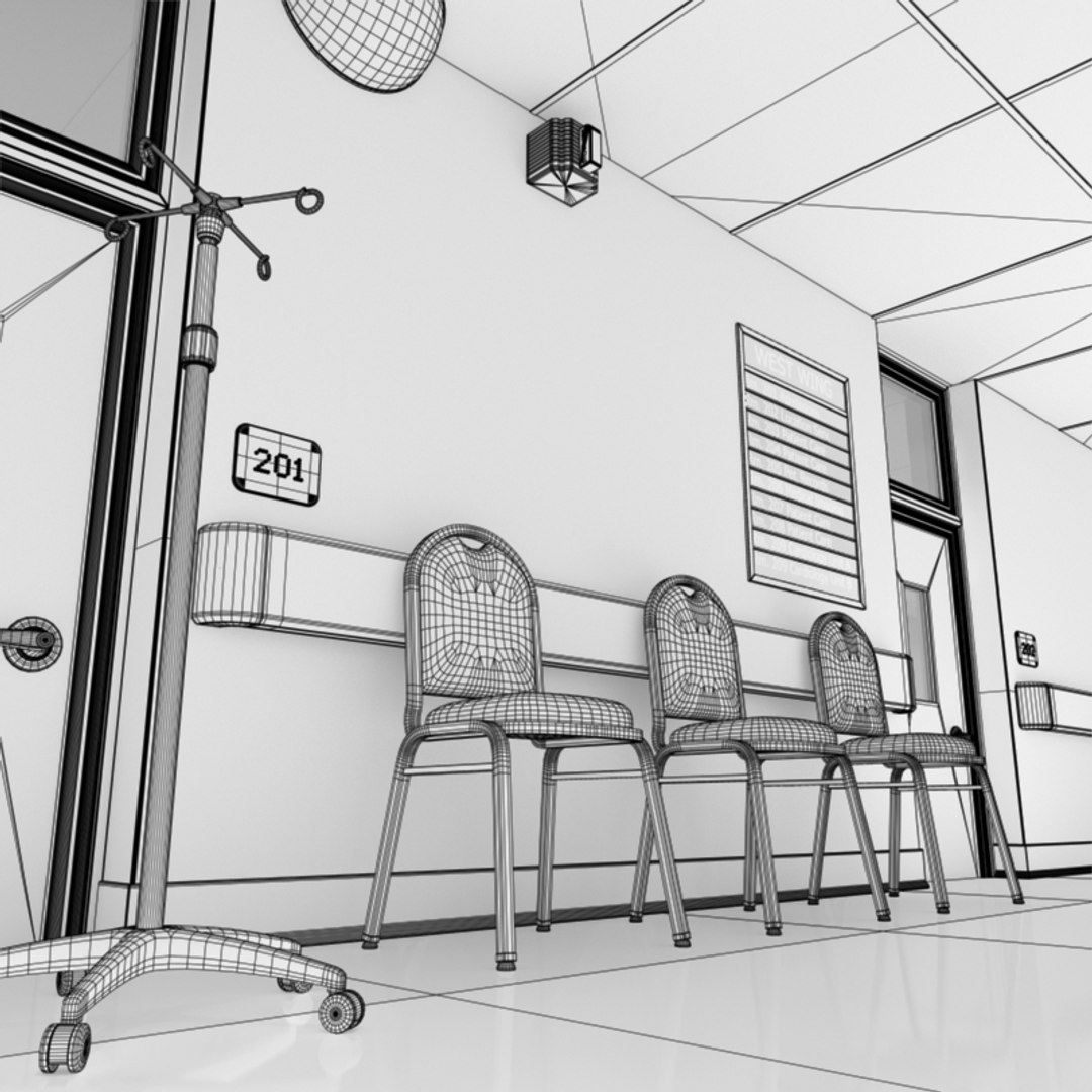 3d Model Hospital Hallway