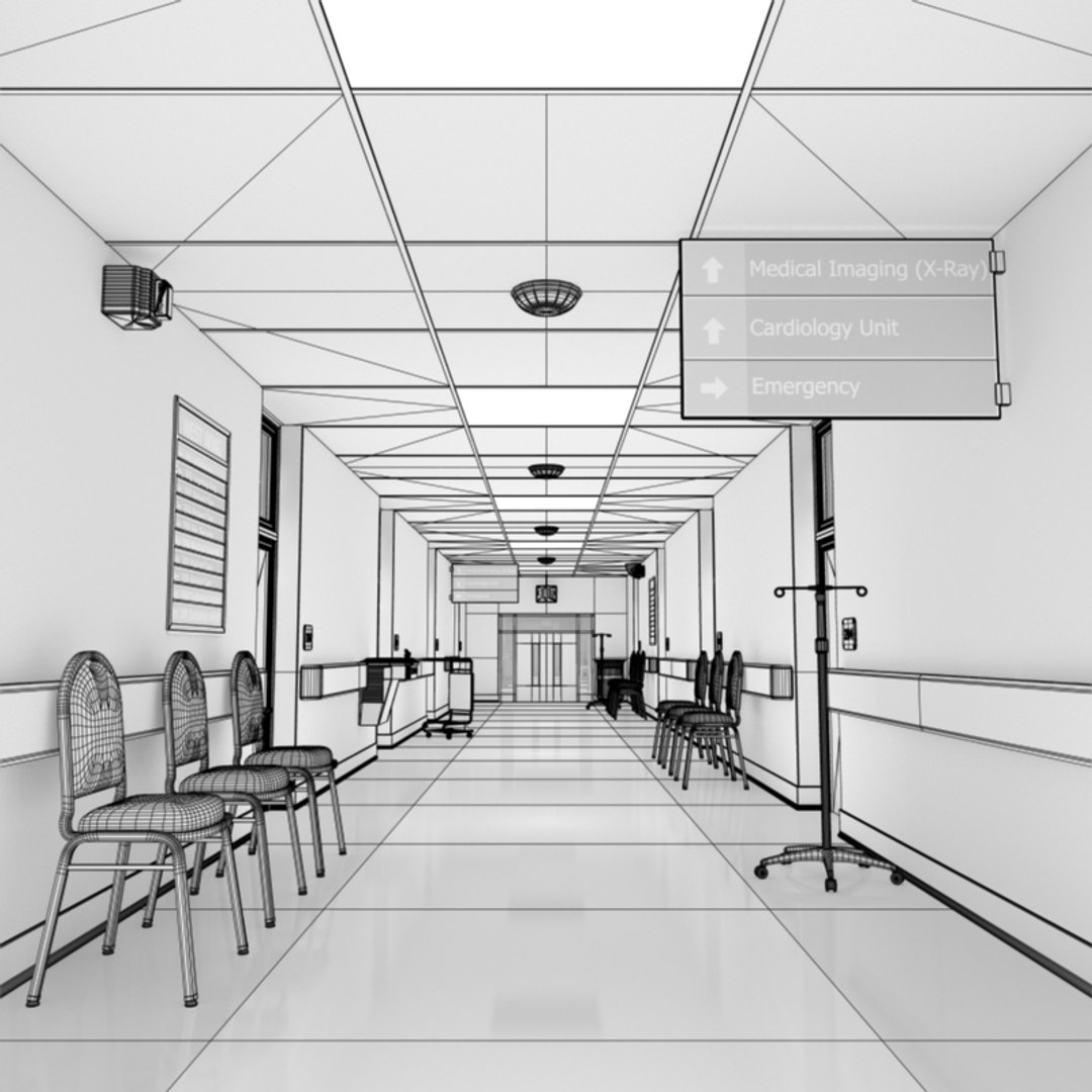 3d Model Hospital Hallway