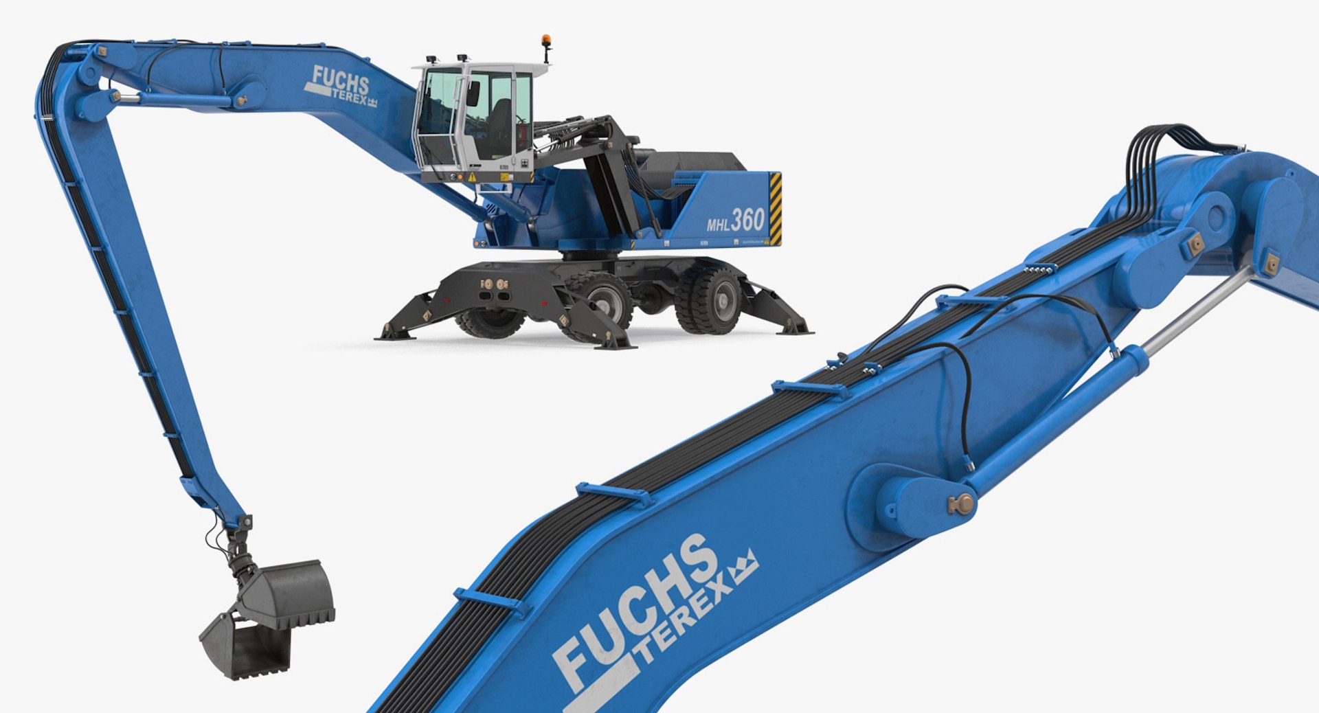 3D grab loader terex fuchs model - TurboSquid 1336132