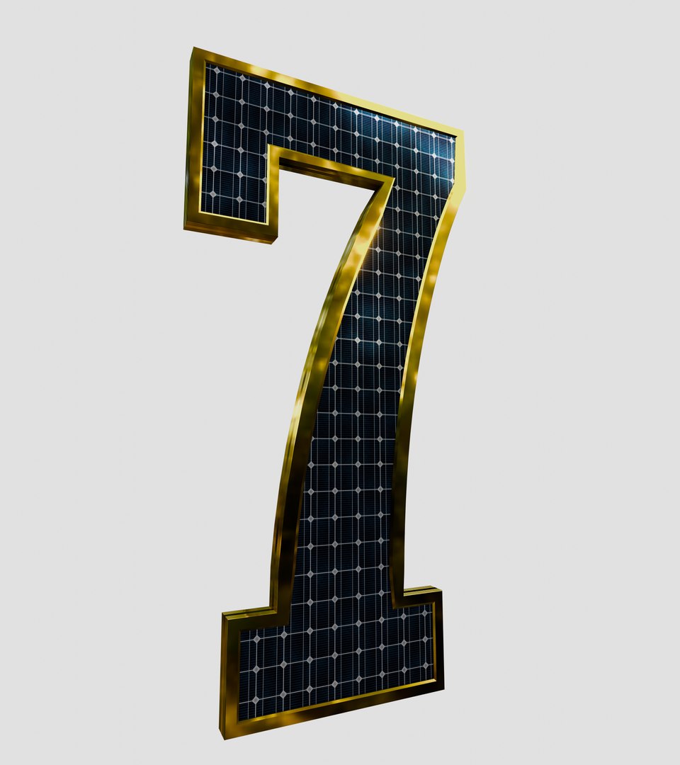 3D Model Solar Panel Number - 7 - TurboSquid 2242472